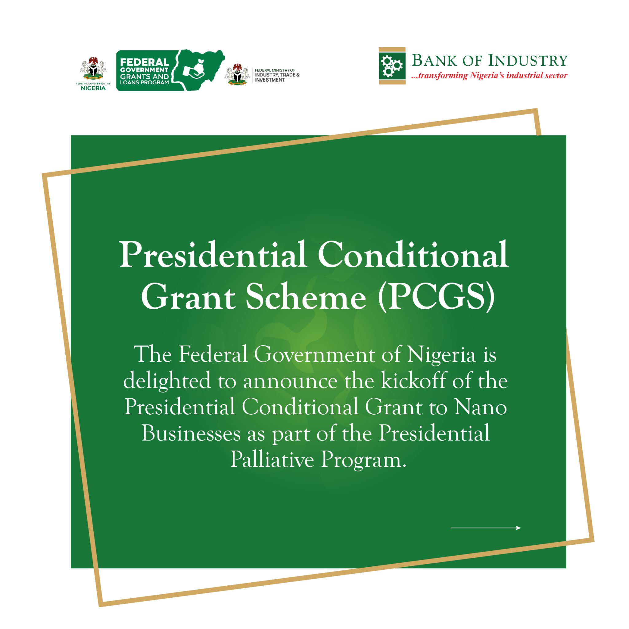 Federal Government Presidential Conditional Grant Scheme (PCGS) Rolls ...